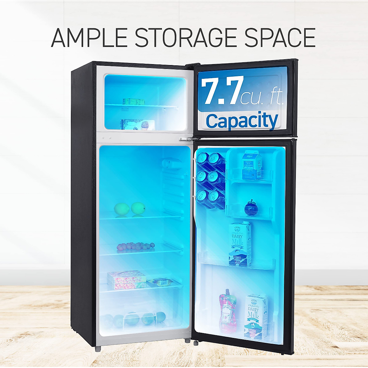 Commercial Cool CCR77LBB 7.7 Cu. Ft Freezer Refrigerator, Black