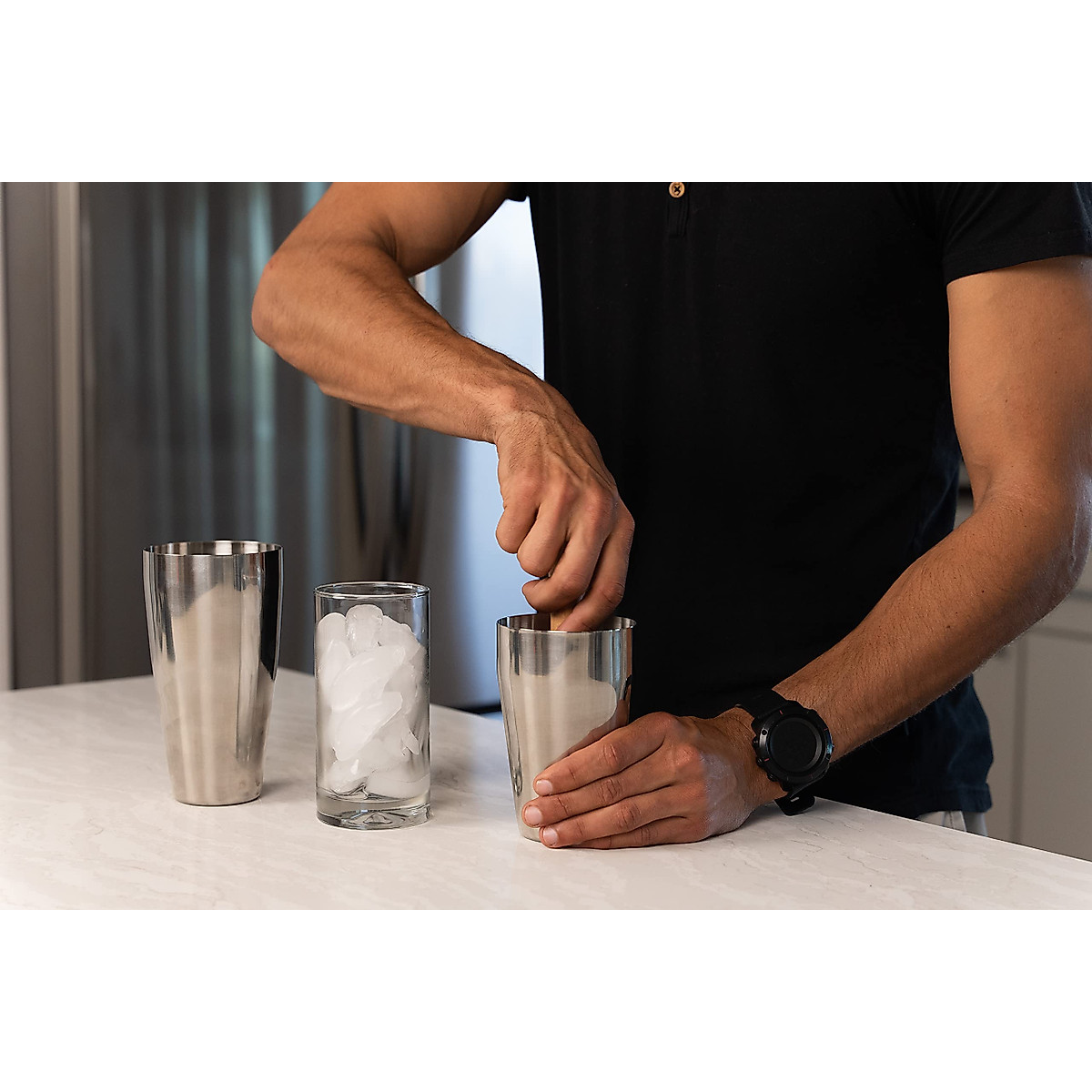 Professional Bartender Kit and Cocktail Shaker 27 Piece Kit - Bar Accessories - Mixology Bartender Kit, Barware Kit Including Wooden Muddler, Jigger, Strainers and Martini Tool, Canvas Carrying Bag