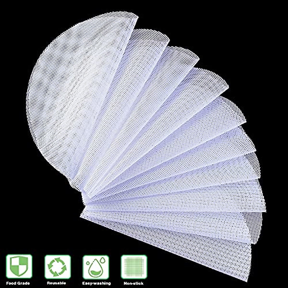 8Pcs Round Silicone Steamer Liners,13inch Non-stick Silicone Steamer Mesh Mat,Reusable Bamboo Steamer Liner Pad Dim Sum Mesh for Home Kitchen Cooking (8, 13 x 13 inch)