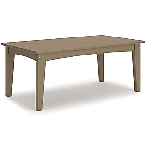 Signature Design by Ashley Hyland Wave Outdoor Coffee Table, 44" W x 24" D x 18" H, Brown