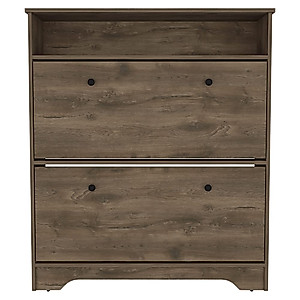 ZLECTIO Shoe Rack for Entryway, Shoe Storage Cabinet with Two Extendable Shelves and One Open Shelf, Brown Shoes Organizer for Bedroom Living Room Home Office Dorm Apartment Hallway