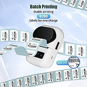 MORTENTR Label Makers, Portable Bluetooth Thermal Label Printer for Barcode Name Address Clothing Jewelry Retail Small Business Home Office, Compatible with Android & iOS, with 1.96x1.18 inch Label