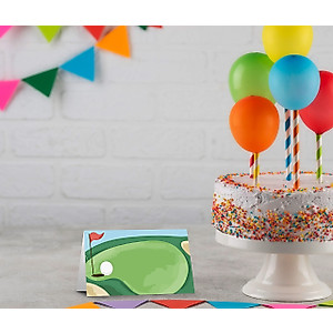 Table Place Card, Golf Themed Tent Style Cards, Pack of 25 Half-Fold Reception Place Card, Hole in One Sport Food Labels, Perfect for Baby Shower, Birthday Party C05