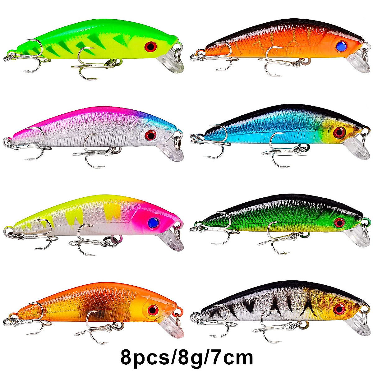 Fishing Lures Tackle Kits Hard Baits Minnow Pencil VIB Crankbaits Topwater Floating Lures Assorted Fishing Tackle Sets (007-43pcs)