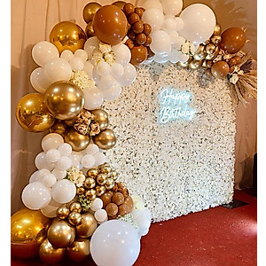 Red and Gold Party Balloons, 50 Pcs 12 Inch Burgundy Balloons Ruby Red and Gold Latex Balloons For Birthday Engagement Wedding Bridal Shower Anniversary Valentines Decorations