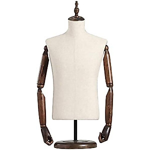 Tailors Dummy Male Mannequin Torso Manikin with Flexible Hands Round Stand Base |for Clothing Display Dressmakers Mannequin Dressmakers Dummy