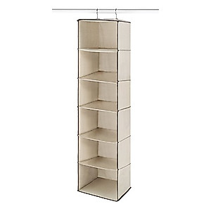 Whitmor Canvas Heavy Duty 6 Shelf Hanging Accessory Bag