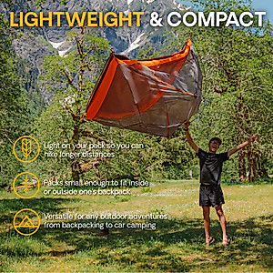 Featherstone UL Granite 2 Person Backpacking Tent Lightweight, 3-Season, Waterproof for Camping and Hiking- Includes Footprint & Mesh Gear Loft - Freestanding with Ultralight Footprint-Fly Capability