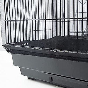 KFPPLXQ Bird Cage Netting Seed Catcher - Adjustable Bird Cage Skirt Seed Catcher, Large Soft Breathable Mesh Bird Seed Catcher for Indoor Round Square Cage
