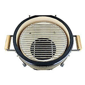 RJMOLU Ceramic BBQ Charcoal Kamado Grill Smoker, Roaster and Grill, Portable Tabletop BBQ Grillfor Picnic Garden Terrace Camping Travel