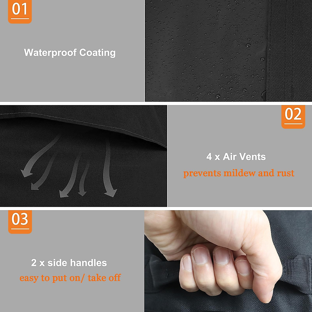 WOMACO Outdoor Table Cover, Veranda Rectangular/Oval Waterproof Patio Table Cover for Outdoor Furniture, Outside Dining Table Chair Set Cover 84 in (86.6"L x 57"W x 27.6"H)