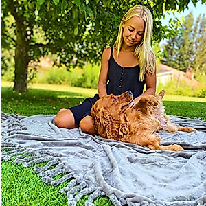 ODDS & ENDS HOME Warm & Supercozy Throw Blanket for Sofa - Large Silky - 60 X 90 Thick Flannel Fleece Boho | Grey Blankets & Throws for Sofa/Bed | Decorative Tassel Blanket All Season