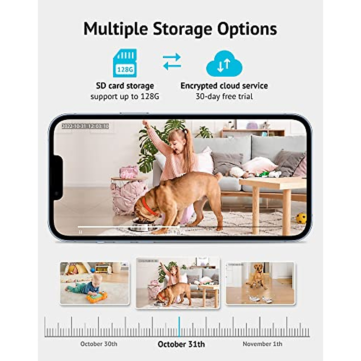 LaView Baby Monitor with Phone App (2 Pack), 1080P WiFi Pet Camera Indoor, 360° Home Security Camera with Motion & Sound Detection, Two-Way Audio, Night Vision, Local & Cloud Storage, Works with Alexa