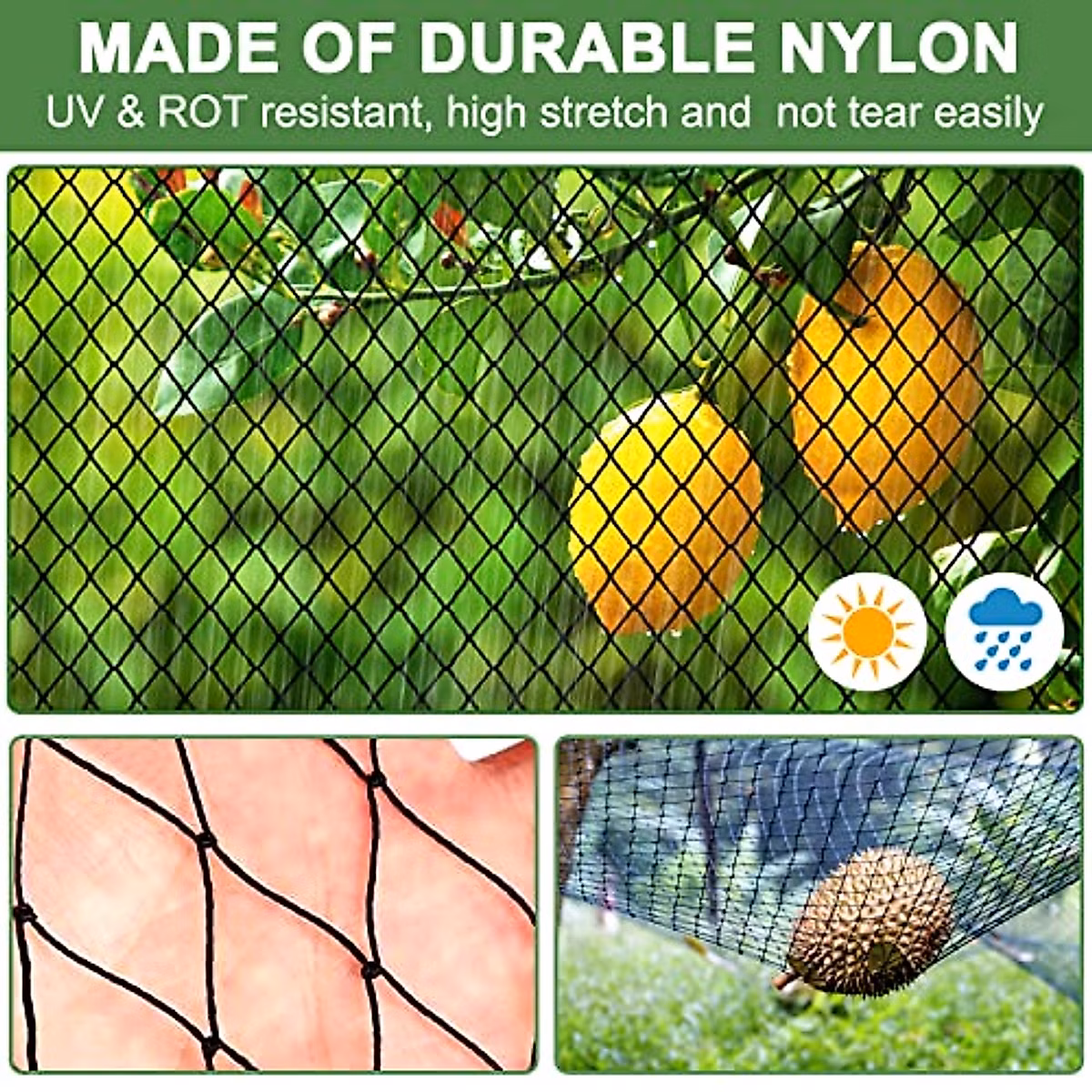 Bird Netting for Garden Protection - 25x25ft Poultry Netting for Chicken Coop, 1” Mesh Heavy Duty Garden Net, Fruit Tree Netting for Blueberry Bushes, Vegetable Against Squirrels, Deer