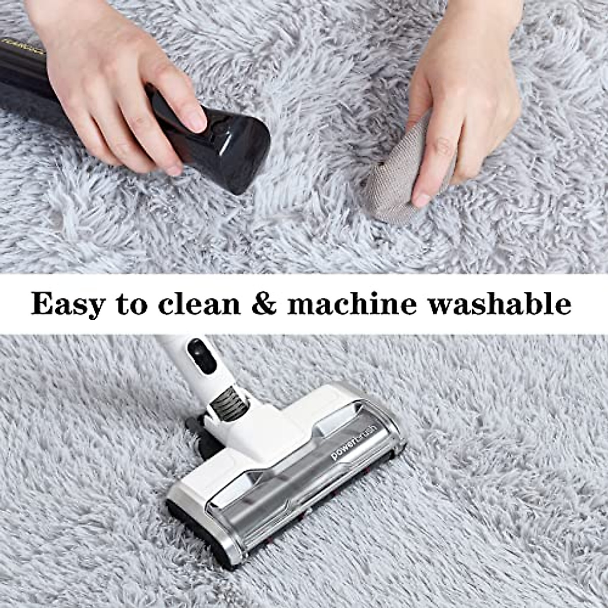 duduta Grey Soft Fluffy Rug 5x8 ft, Shag Fuzzy Plush Rectangle Carpet for Bedroom Nursery Living Room Home Decor