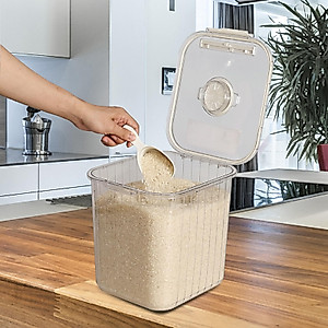 Waikhomes Airtight Food Storage Containers, BPA Free Plastic Square Keeper Container for Flour, Sugar, Baking Supplies, with Measuring Cup