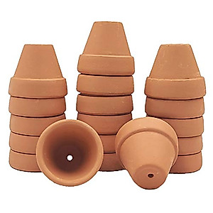 Yishang Mini Terracotta Pots with Drainage Holes - 1.2 inches Succulent Cactus Nursery Planter,Tiny Clay Nursery Pots for Indoor/Outdoor Mini Plant, DIY Crafts, Wedding Favors(18 Pack)