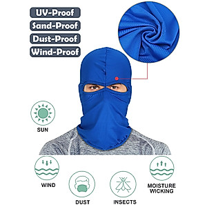 Syhood 6 Pcs Balaclava Mask Ice Silk UV Protection Mask Full-face Cover Outdoor Sports Ski Mask Cycling Hat Windproof Cap Motorcycle for Women and Men