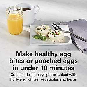 Hamilton Beach Electric Egg Bites Cooker, Hard Boiler & Poacher with Removable Nonstick Tray Makes 2 in Under 10 Minutes, Teal (25511)
