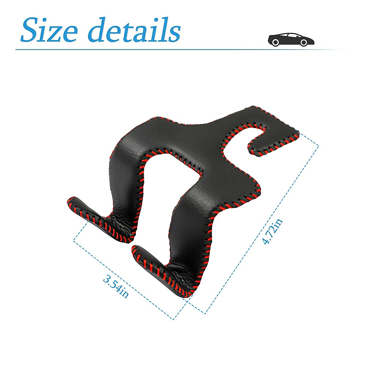 AUCELI Leather Car Seat Headrest Hook, 2 in 1 Auto Back Seat Hanger, 2 Pack Car Storage Holders, Vehicle Backseat Organizer for Purses Coats Umbrellas Bags, Universal Interior Accessories (Black/Red)