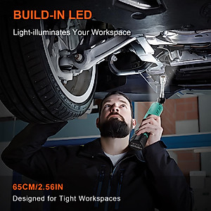 COMOWARE 3/8 Cordless Electric Ratchet Wrench Kit, 40ft-lbs Torque, 12V Power, 8 Sockets, LED Light, Fast Charger, Ergonomic Design