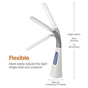 OttLite Cool Breeze LED Lamp with Bladeless Fan - 3 Speed Options & 5 Brightness Settings with Energy Efficient Natural Daylight LEDs - Desktop, Table or Nightstand Lamp for Studying or Reading