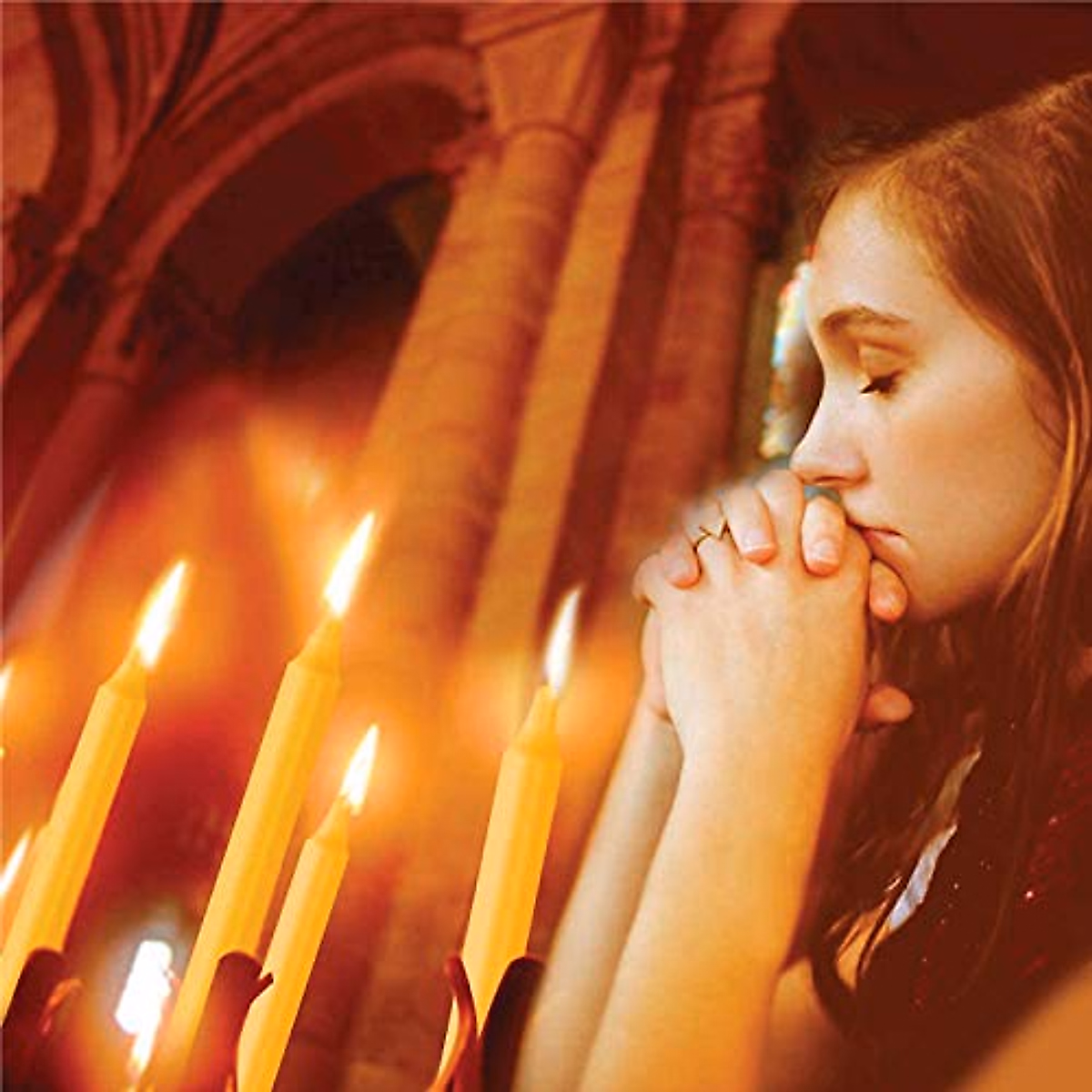 Organic CocoSoy Candles Unscented Purple Taper 4" H1/2" Dia , Skinny Colored Candlesticks for Healing Spell Chimes Rituals Witchcraft Magic Tarot Wiccan Supplies, Pastel Purple Pack of 20