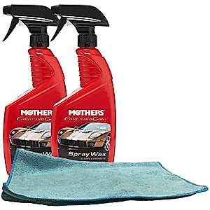 Mothers California Gold Spray Wax (24 oz) Bundle with Microfiber Cloth (3 Items)