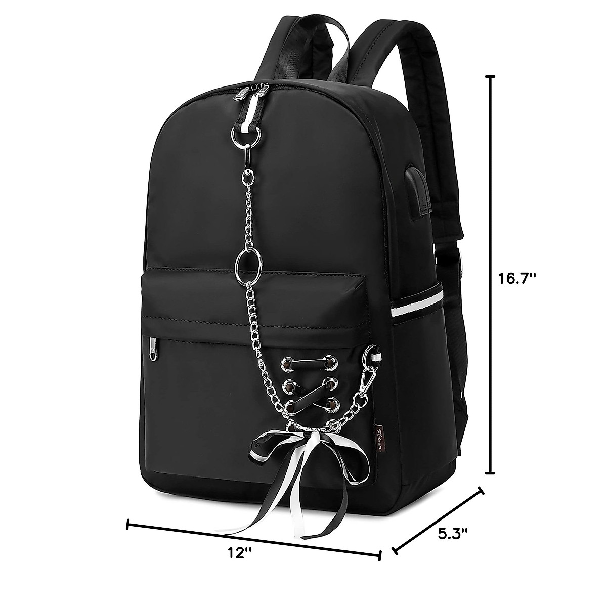 Wadirum Fashion Backpack Purse for Women Cute School Bag for Girl Black