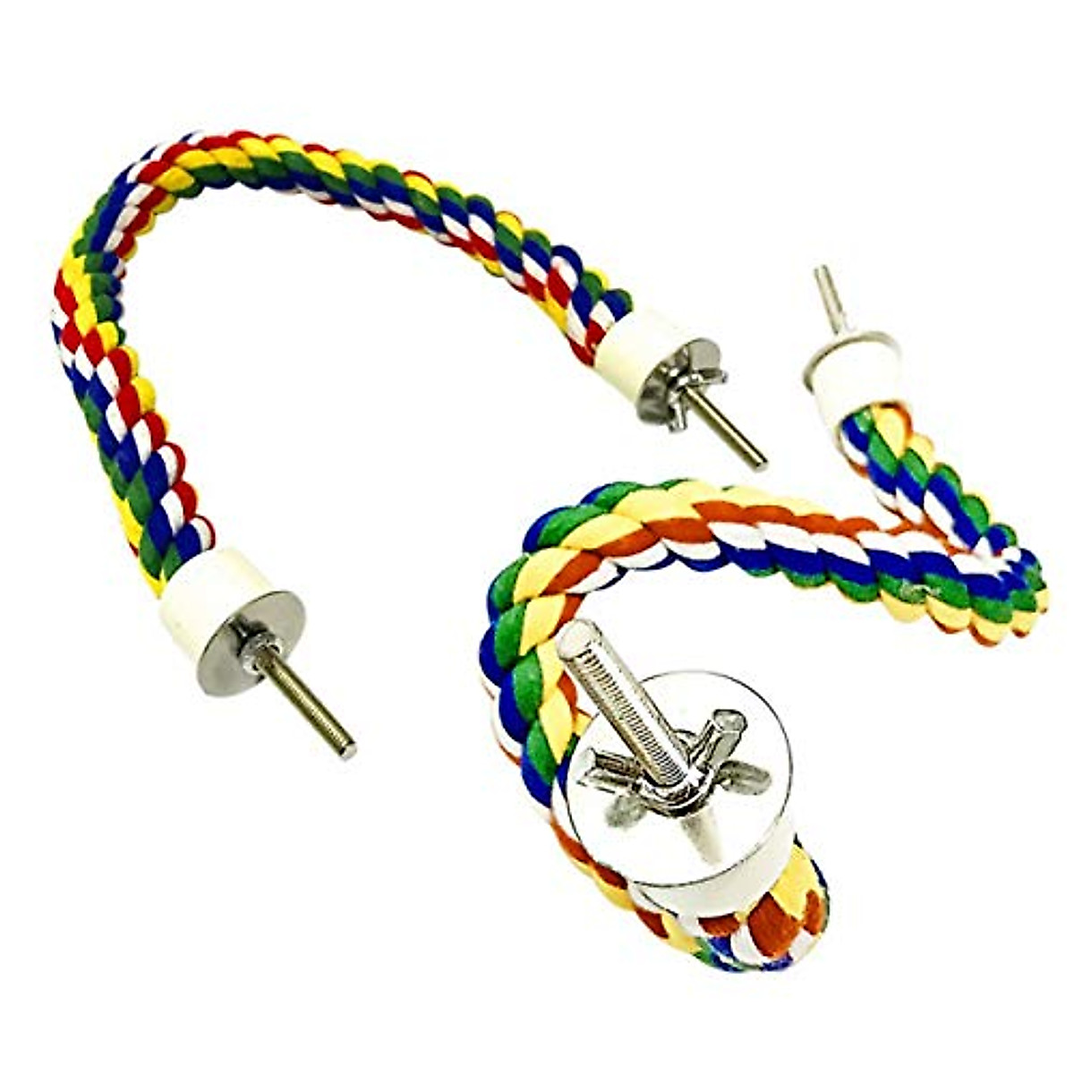 SUGN Birds Cage Accessories Pet Colorful Perches Bird Toys Cotton Rope Parrot Playstand(80cm)