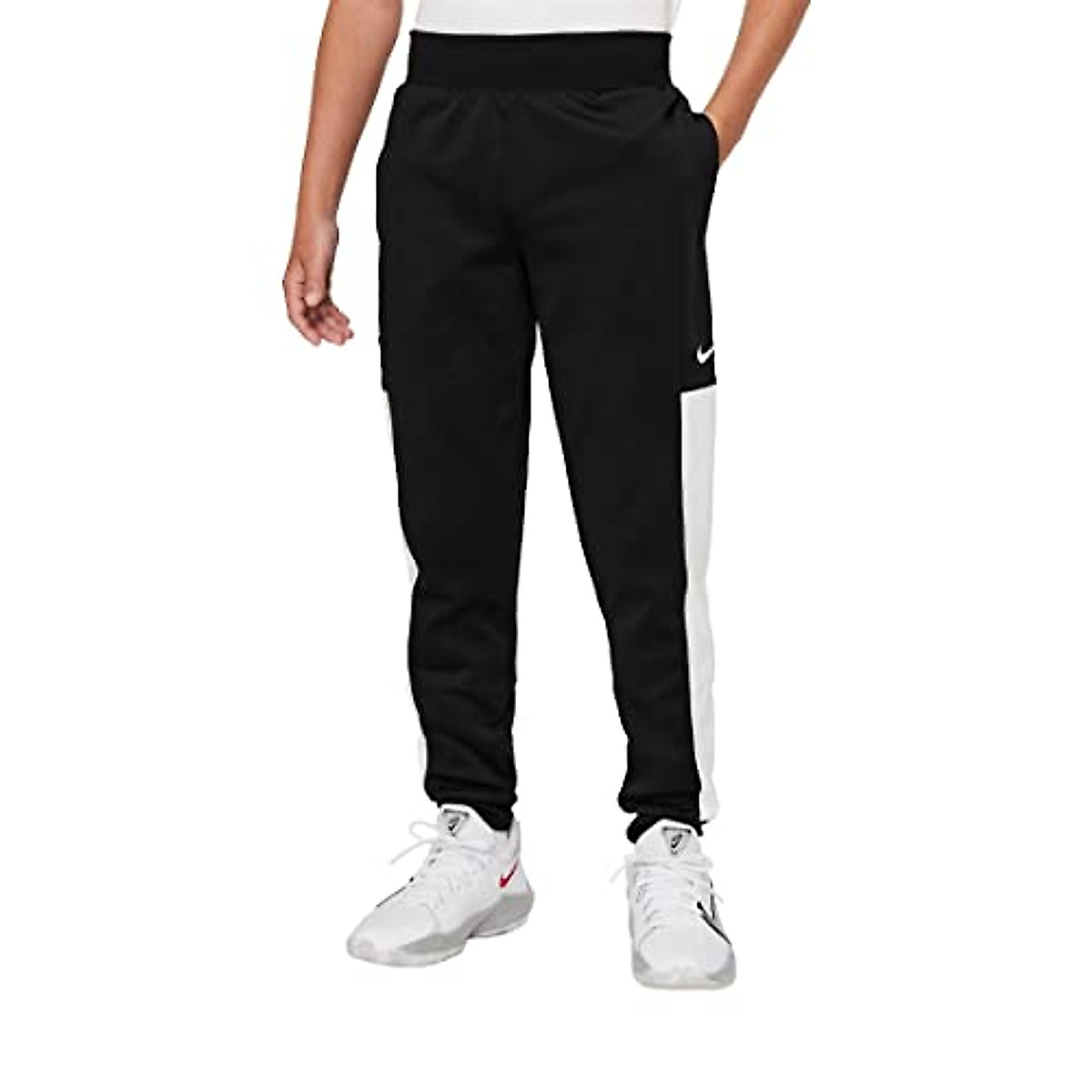 Nike Boy's Elite Pants (Big Kids) Black/Black/Black/White LG (14-16 Big Kid)