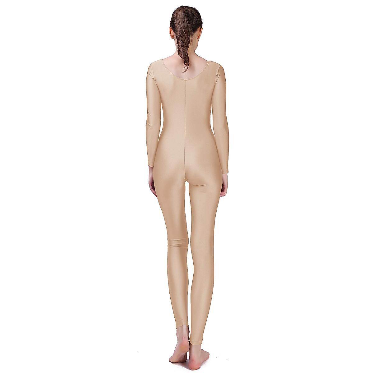 Mvefward Womens Scoop Neck Unisex One Piece Unitard Footless Full Body Leotard for Adult White xxl