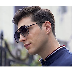 Gtand Fashion Oversized Square Aviator Gradient Sunglasses For Men Women Vintage Metal Sun Glasses 63mm