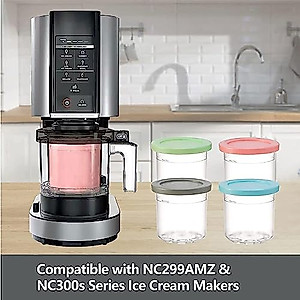 Creami Deluxe Pints, for Ninja Creami Deluxe,16 OZ Creami Deluxe Pints Airtight,Reusable Compatible NC301 NC300 NC299AMZ Series Ice Cream Maker