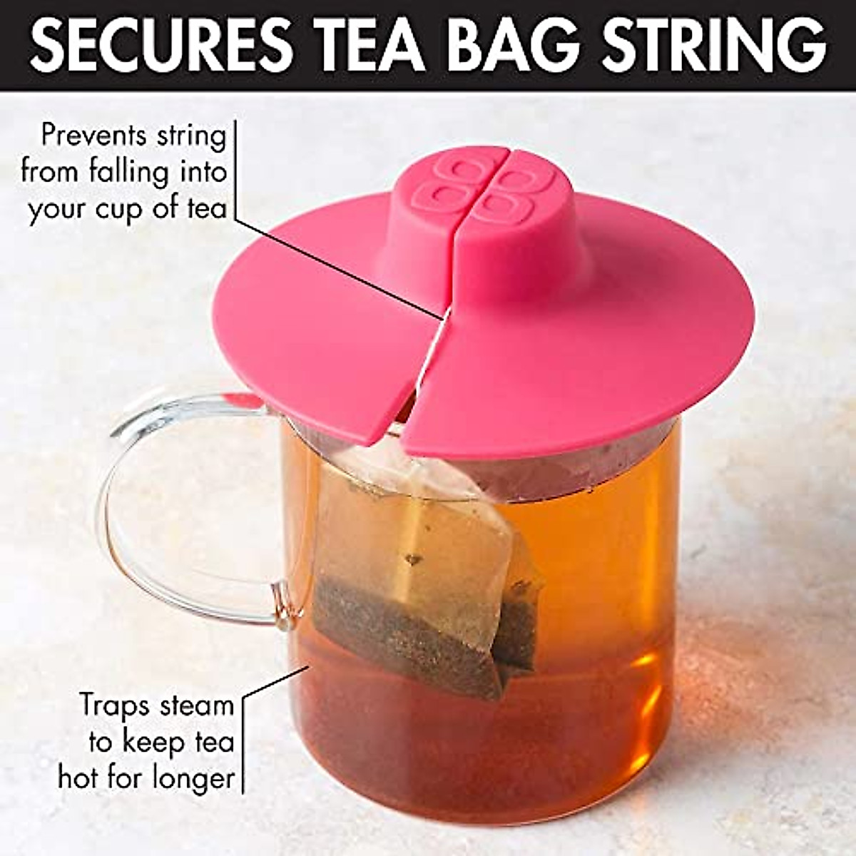 Primula Buddy Silicone Tea Bag Holder, Easy to Use and Mess-Free, Dishwasher Safe, 4.25-Inch, Honeysuckle