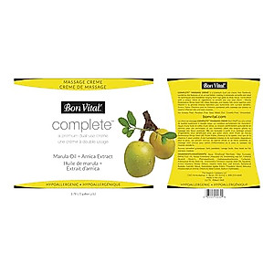 Bon Vital Complete Massage Creme, Premium Dual Use Cream for Hypoallergenic Professional Massages, Non Greasy Unscented Moisturizer Made with Marula, Olive, Avocado, & Jojoba Oil, 1 Gallon