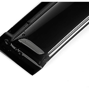 Deebior 94975 Side Window Deflector Visor Rain Guard,Outside Mount Tape-on Shatterproof Dark Smoke,4pc Window Shades fit for 2015-2020 Ford F-150 Crew cab, 2017-2020 F250/F350 Super Duty Crew cab