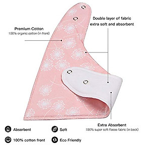 10-Pack Baby Girl Bandana Drool Bibs Gift Set for Drooling Teething by MiiYoung