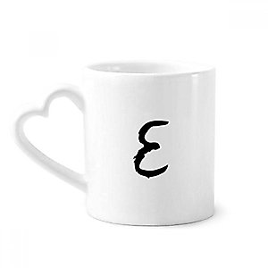 Greek Alphabet Epsilon Black silhouette Mug Coffee Ceramic Drinkware Glass Heart Cup