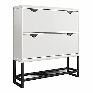 CosmoLiving by Cosmopolitan Brielle Entryway Shoe Storage, White