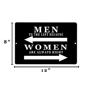 Rogue River Tactical Funny Sarcastic Metal Tin Sign Wall Decor Man Cave Bar for Women are Always Right