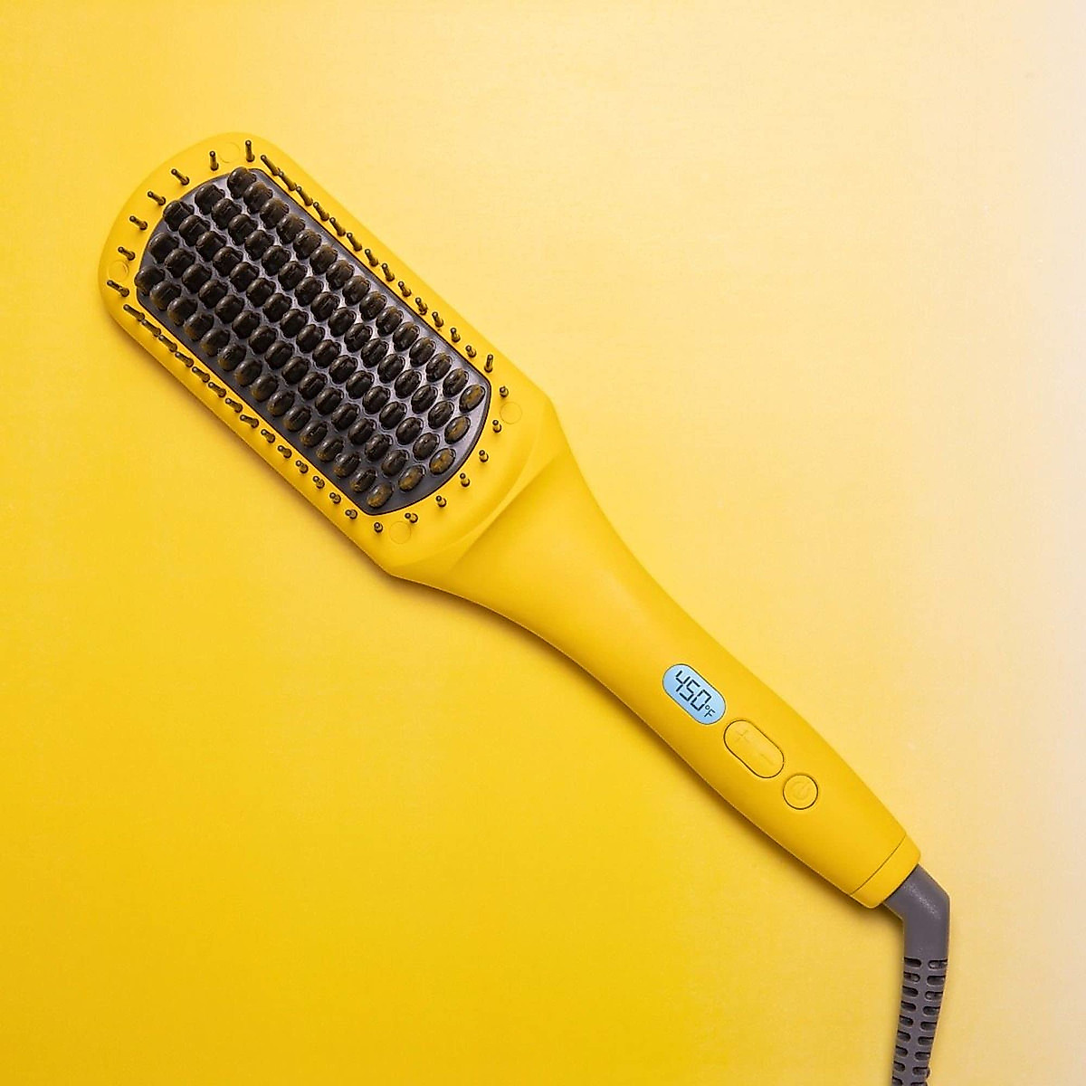 Drybar The Brush Crush Heated Straightening Brush | One Step Hair Straightener Brush, Smooth and Style for Frizz-free Hair, Works With All Hair Types