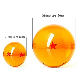 Aebor 7pcs 76MM Large Crystal Acrylic Resin Glass Ball with Gift Box Dragon Transparent Play Balls