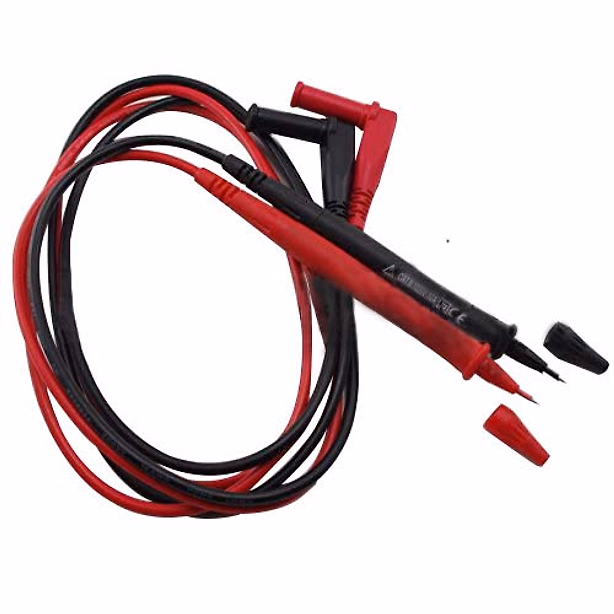 Retractable PVC Tip Test Lead Set, Right Angle,adjustable length Red+black