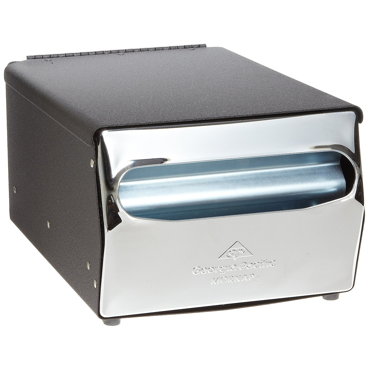 Georgia-Pacific Dixie Countertop Full-Fold Napkin Dispenser by PRO , Chrome, 51202, Holds 225 Napkins, 7.880" W x 11.500" D x 5.880" H,Black & Chrome