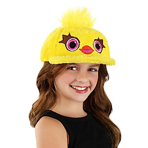elope Disney Ducky Toy Story Fuzzy Cap - Faux Fur with Embroidered Features - One Size Fits Most - Yellow