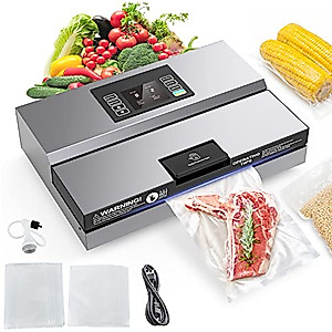 Ecojoy 12" Commercial Vacuum Sealer V9200, 90kPa Continuously Uses 500+ Seals without Stoping, 7 Modes Double Pump Stainless Steel Sealer Machine for Food Storage and Sous Vide