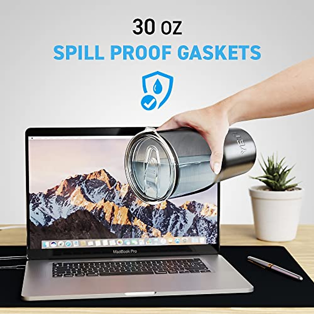 Pack of 2-30 oz Replacement Rubber Lid Ring, 3.7 Inch Diameter - Gasket Seals, Lid for Insulated Stainless Steel Tumblers, Cups Vacuum Effect, fit for Brands - Yeti, Ozark Trail, Beast, Black