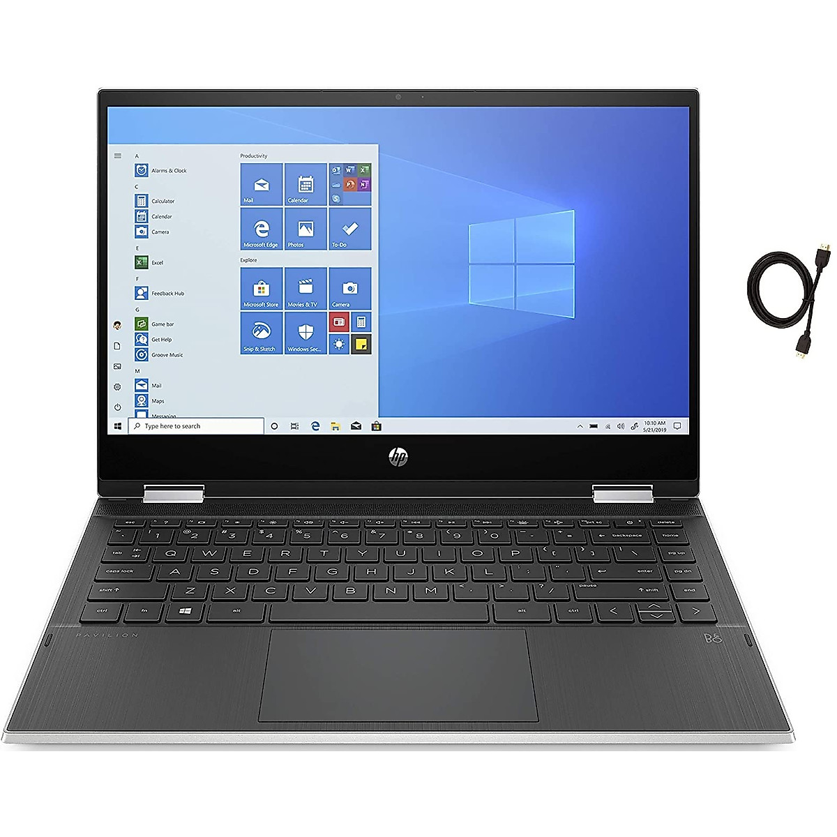 HP 2023 Pavilion x360 14" FHD IPS Touchscreen Premium 2-in-1 Laptop, 11th Gen Intel 4-Core i5-1135G7 Upto 4.2GHz, 16GB RAM, 2TB PCIe SSD, Windows 11 Home + HDMI Cable, Silver