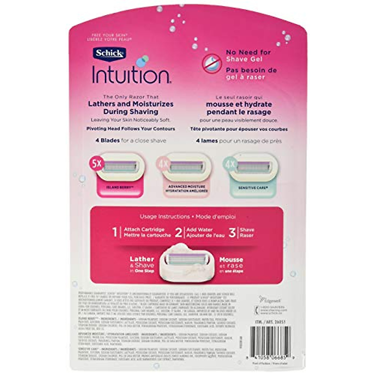 Schick Intuition Variety Pack 13 Refills w/ Razor Handle